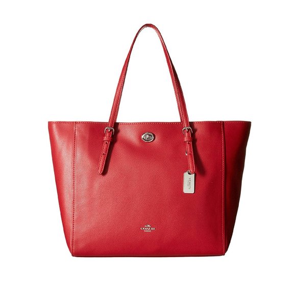 Coach | Bags | Coach Womens Crossgrain Turnlock Tote Large Red Handbag ...